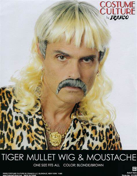 All About Holidays » Tiger Mullet Wig and Moustache